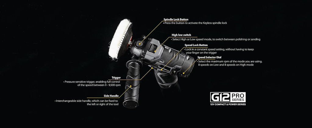 Durofix RS1222-PG G12 Series 12V Cordless 3" Compact Polisher & Sander