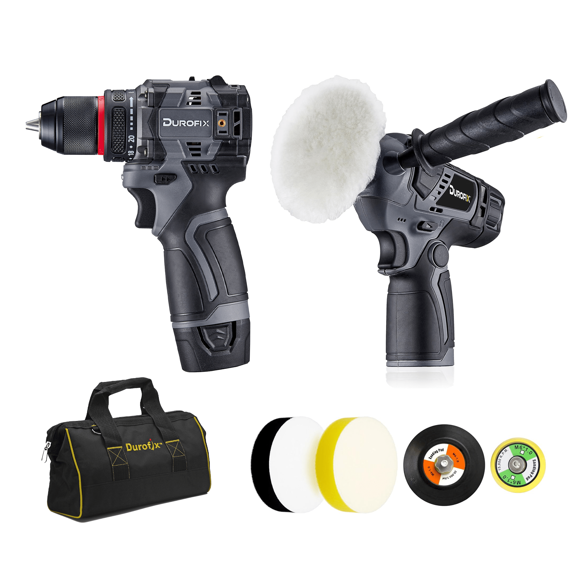 Durofix G12 12V Cordless 3/8" Hammer Drill & Polisher Sander | Power T